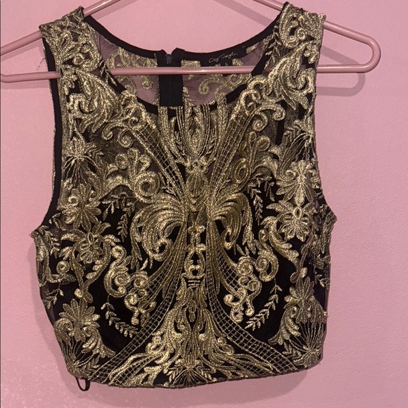 City Triangles | Tops | City Triangles Gold And Black Embellished ...